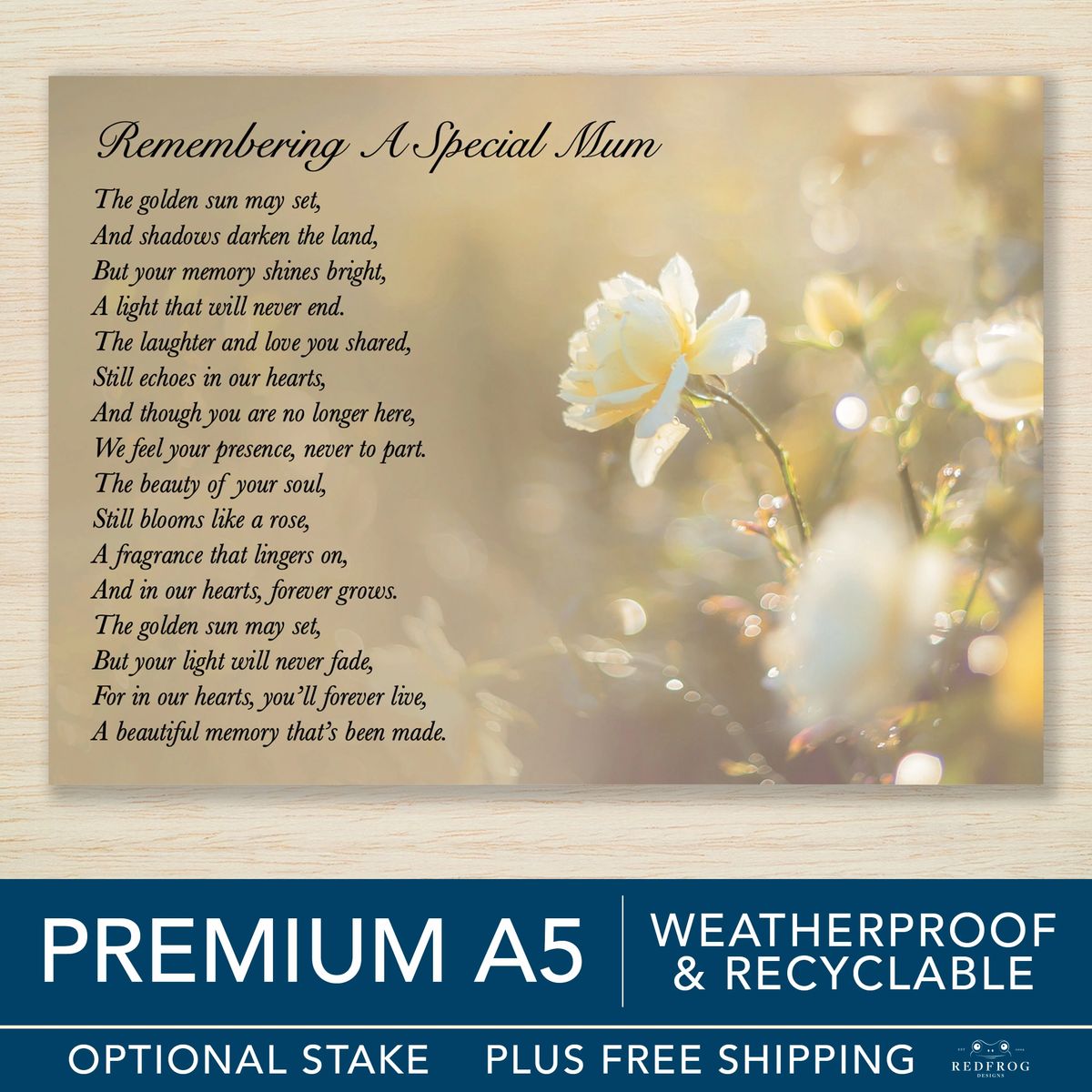 Mum Memorial Grave Card Mum in Heaven Birthday Memorial Card Funeral Tribute In Loving Memory of ...